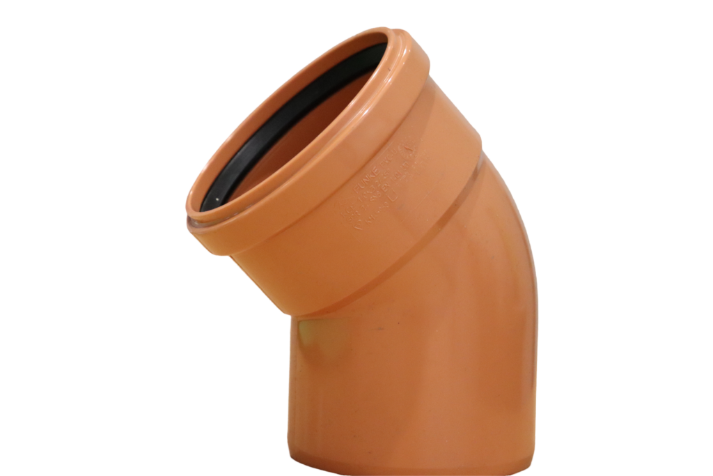 110mm 45 Degree Single Socket Bend - Undergound - 4" Pushfit - Drainage Guys